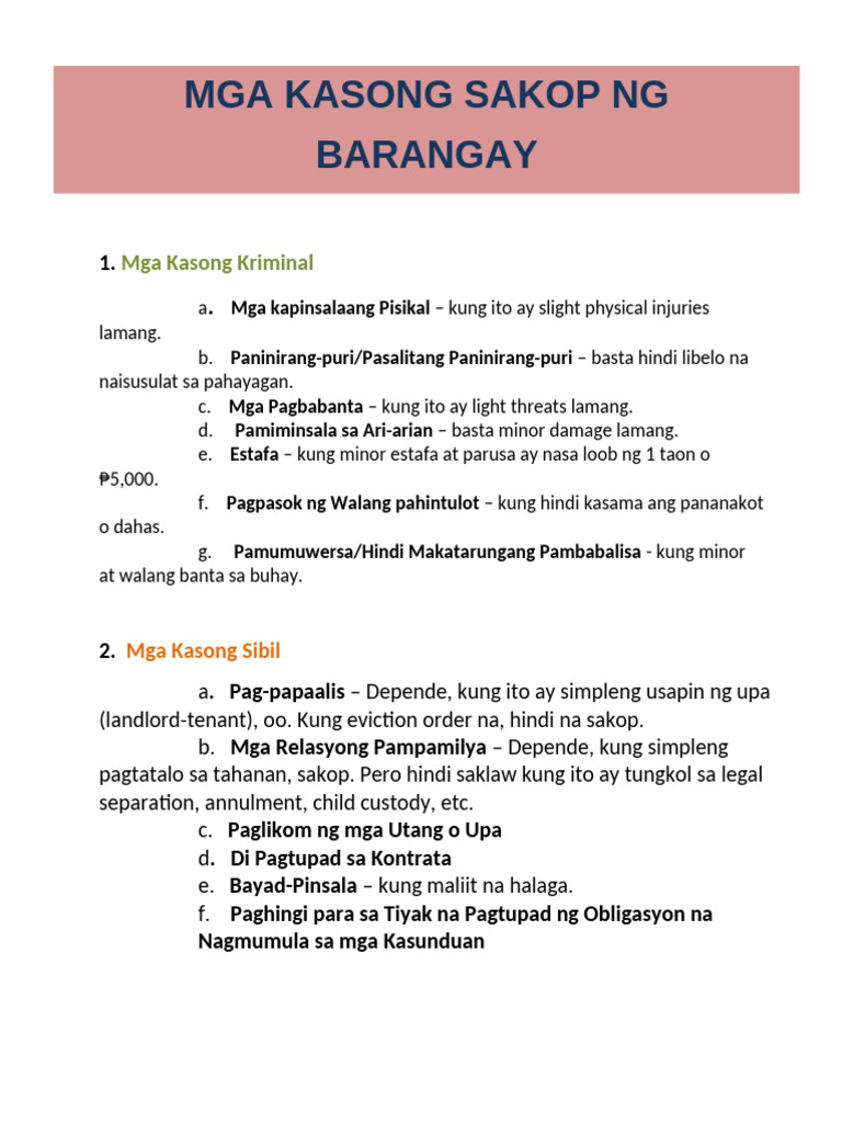 274812463 Mga Kasong Sakop at Hindi Sakop (Autosaved) | PDF