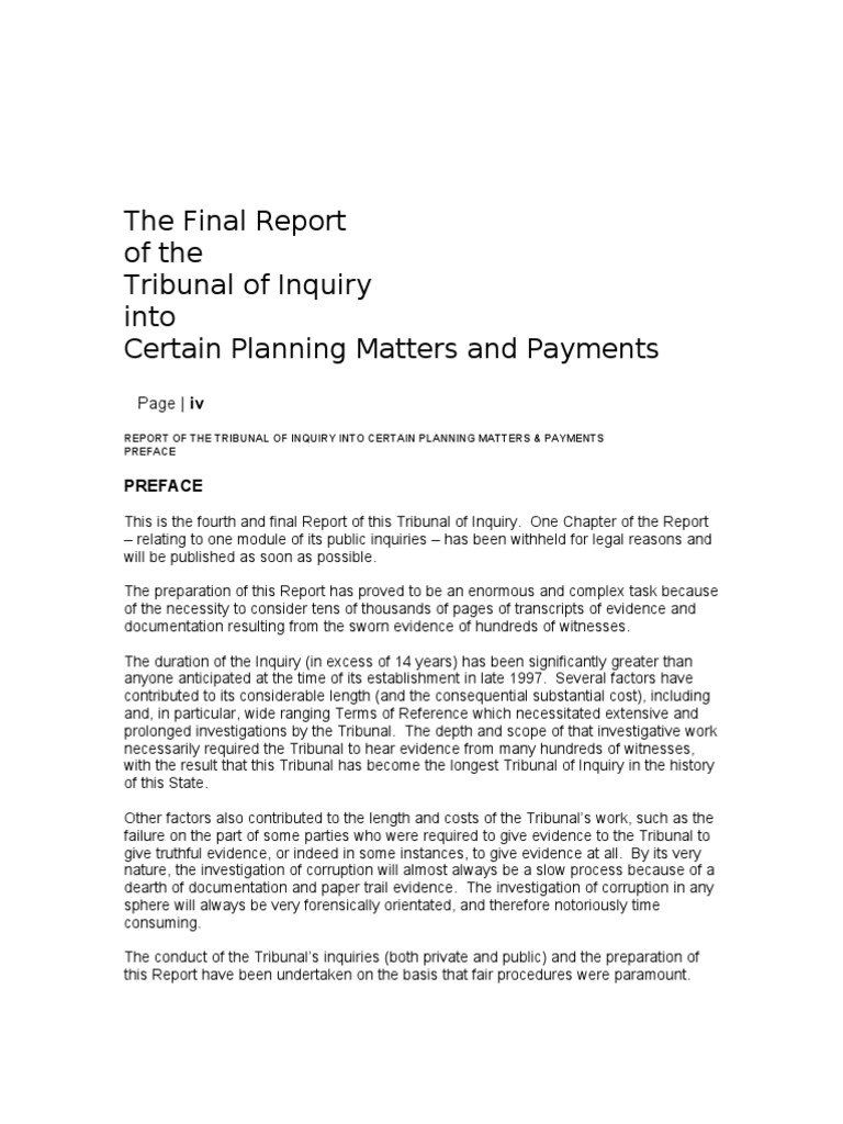 Final Report of the Mahon Tribunal | PDF | Social Science