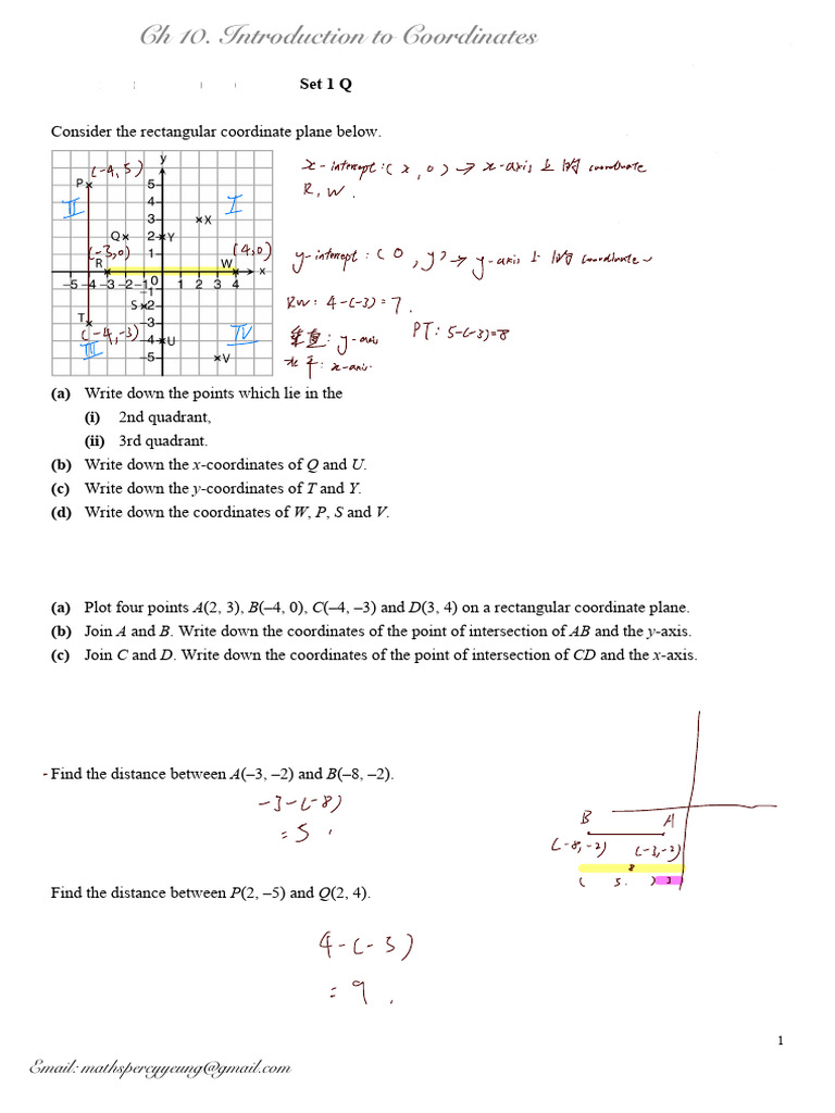 Introduction To Coordinates Pdf Cartesian Coordinate System Elementary Mathematics