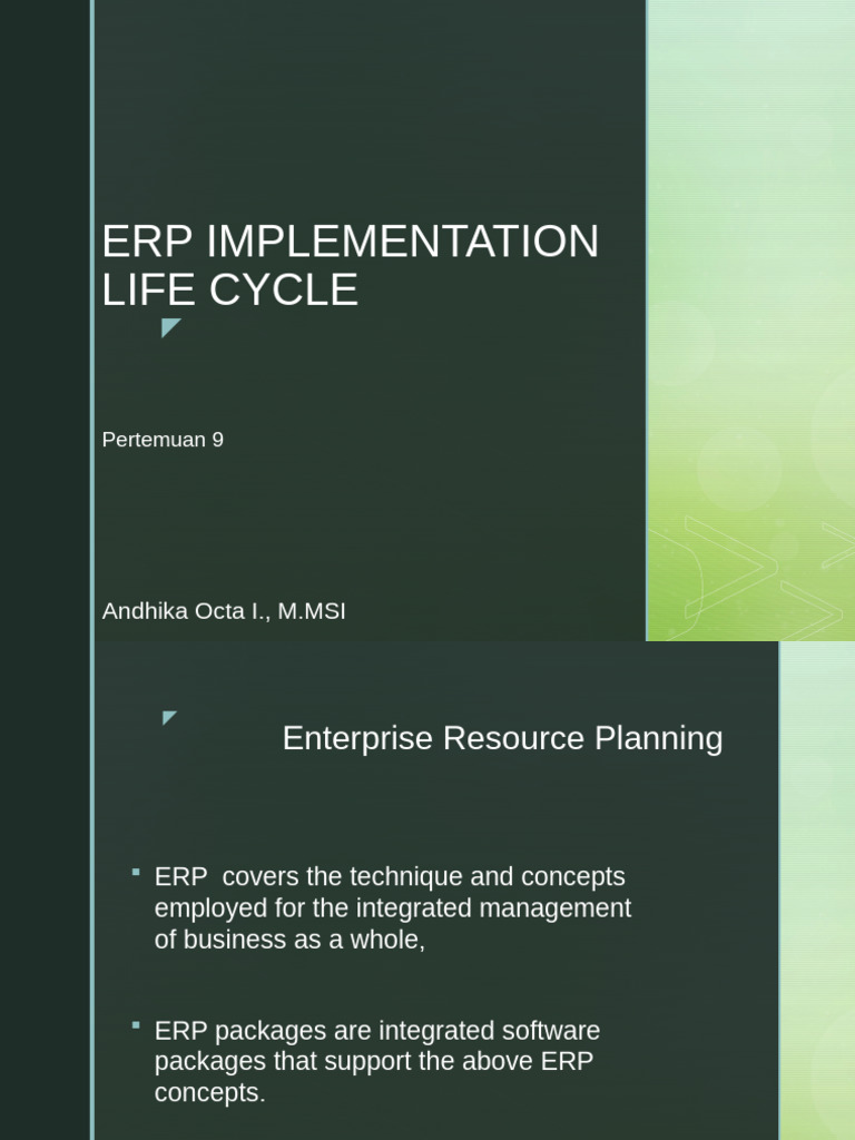 ERP Implementation Lifecycle (1) | PDF | Enterprise Resource Planning | Product Lifecycle