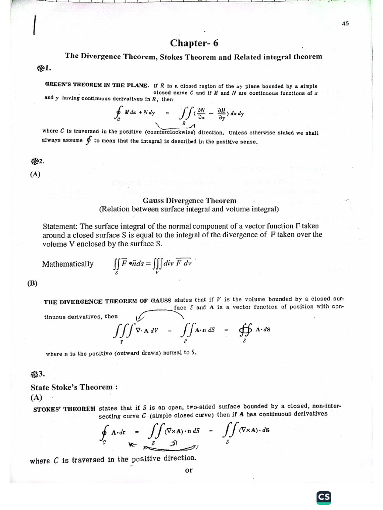 Ch-6 The Divergence Theorem, Stokes Theorem | PDF