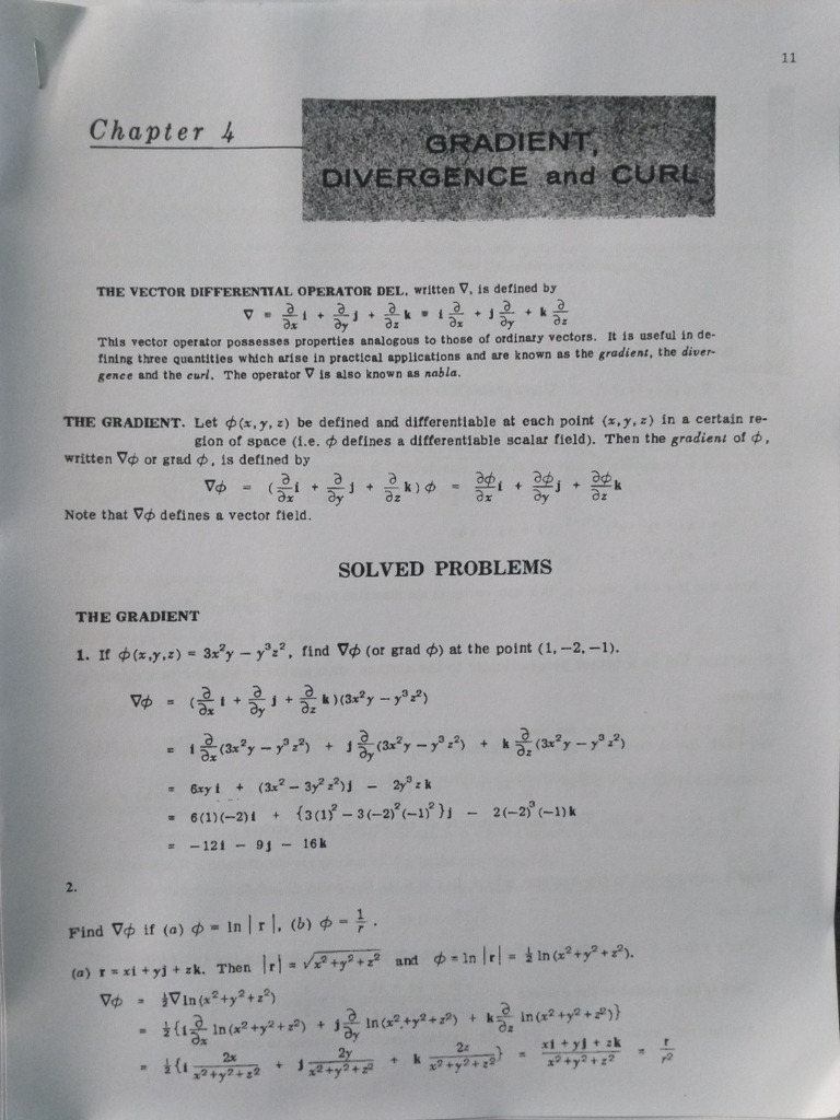 Math Chapter - 4 Grad, Divergent & Curl | PDF