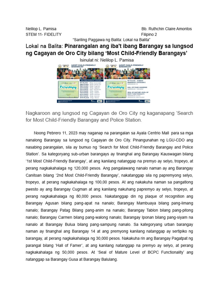 Balita Ni Neli | PDF