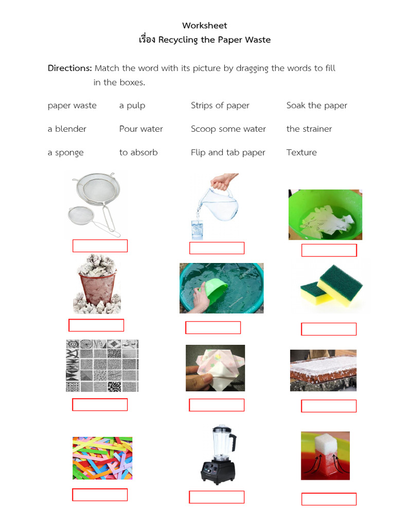 Worksheet Recycling Paper Waste | PDF
