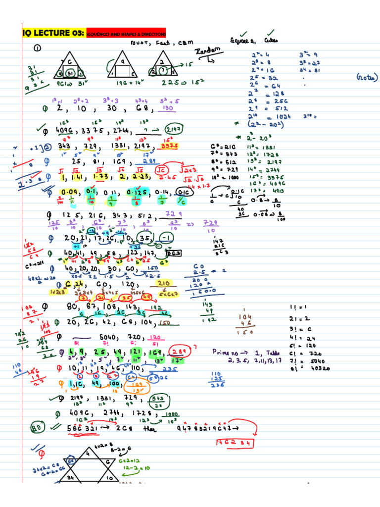 Iq Lecture 03 Sequences and Shapes & Directions | PDF