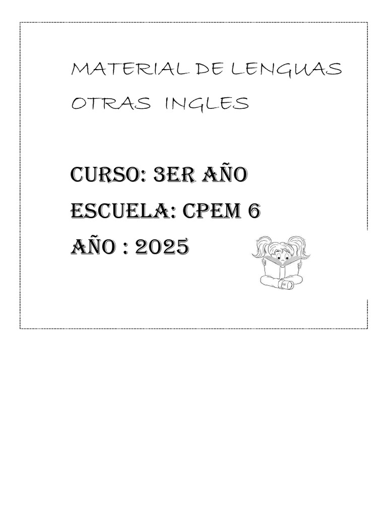 Material Ingles 3er Año Cpem 6 2025 | PDF | Question | Diana