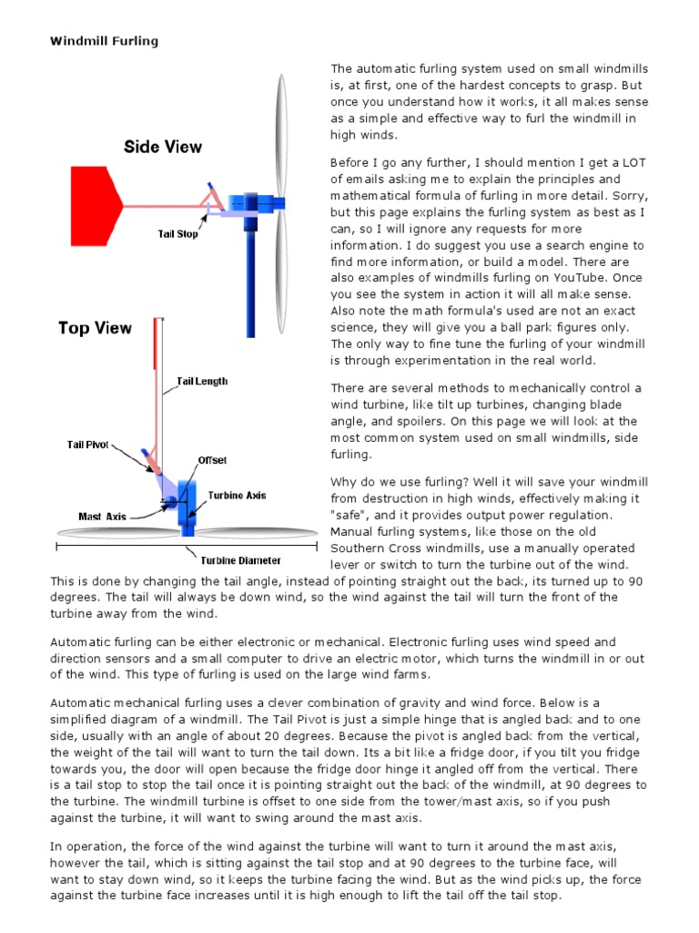 Windmill Furling | PDF | Torque | Turbine