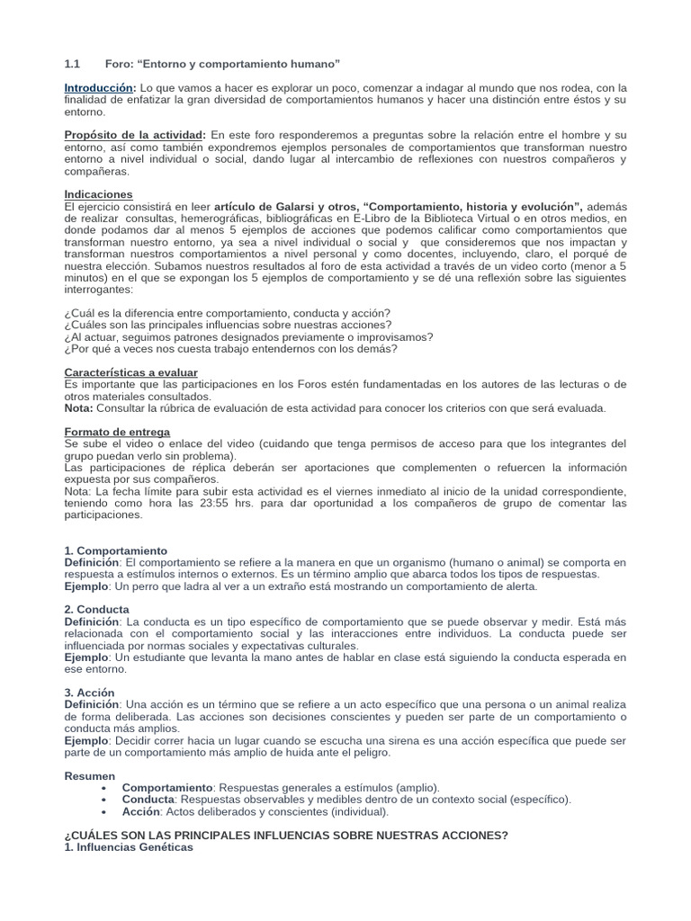 Actividad Foro | PDF | Comportamiento | Las emociones