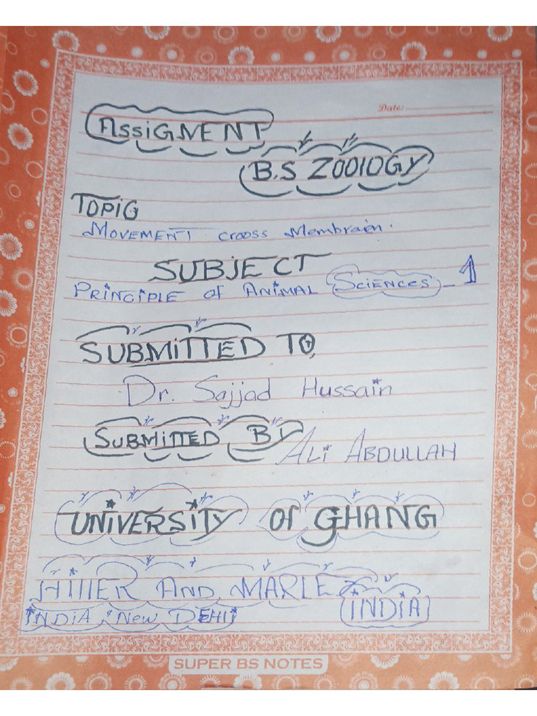 (ZOOLOGY) First Assignment (Principal of Animal Sciences) | PDF