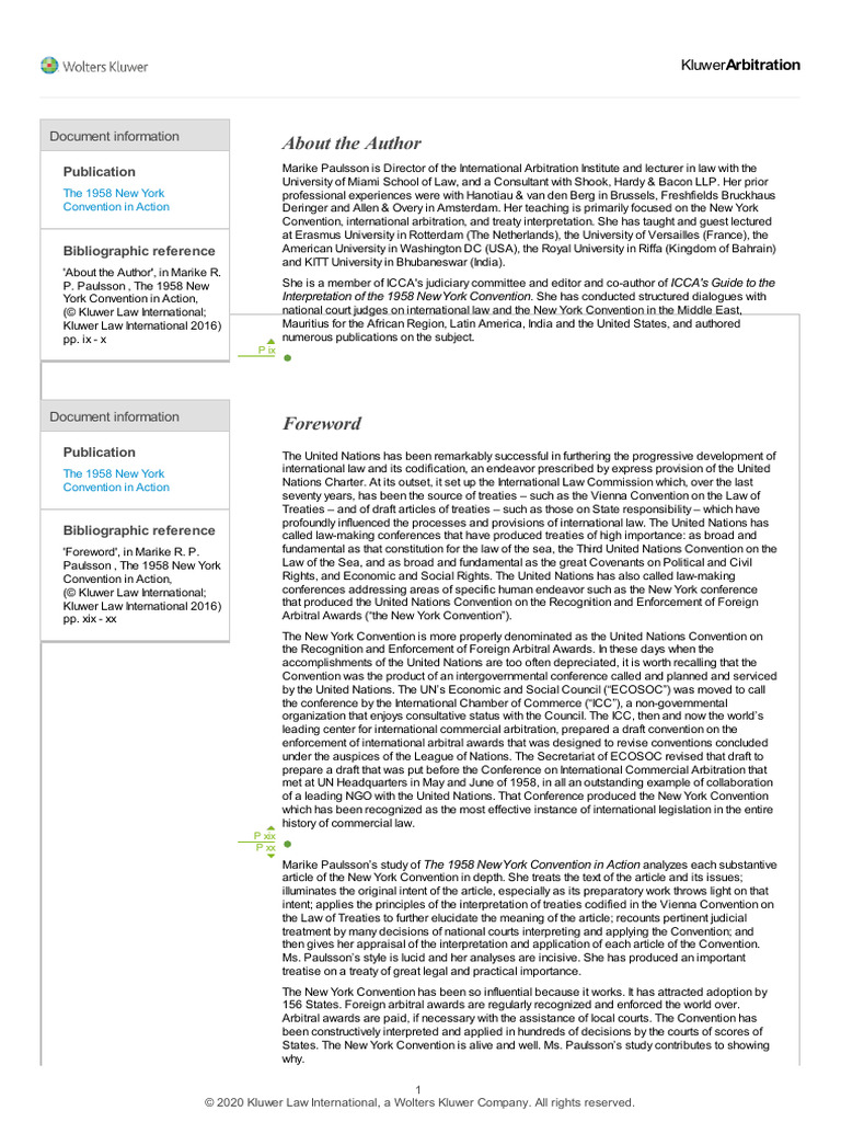 2016 - The 1958 New York Convention in Action | PDF | Treaty | Arbitration