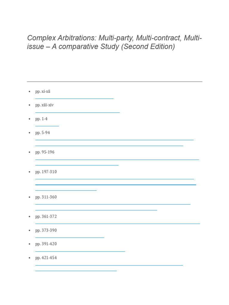2020 - Complex Arbitrations-Multi-party, Multi-Contract, Multi-Issue ...
