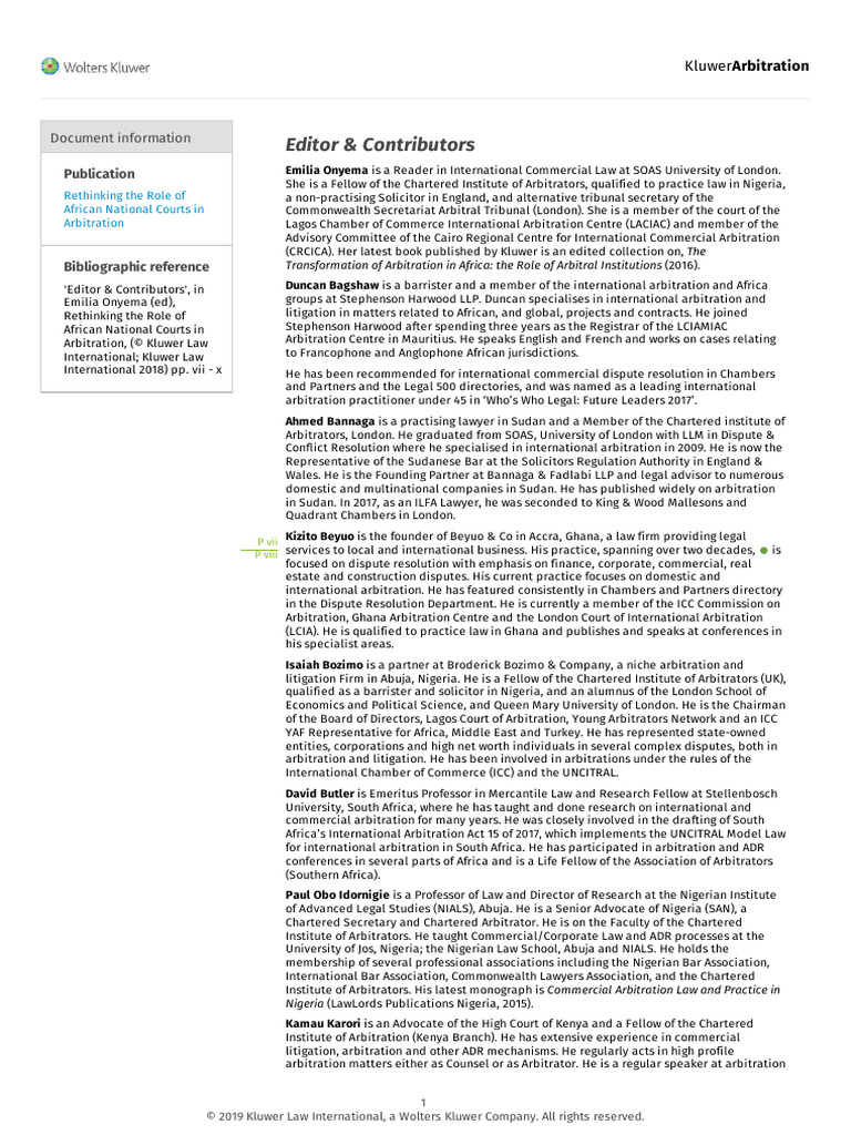 2018 - Rethinking The Role of African National Courts in Arbitration | PDF | Arbitration | Justice