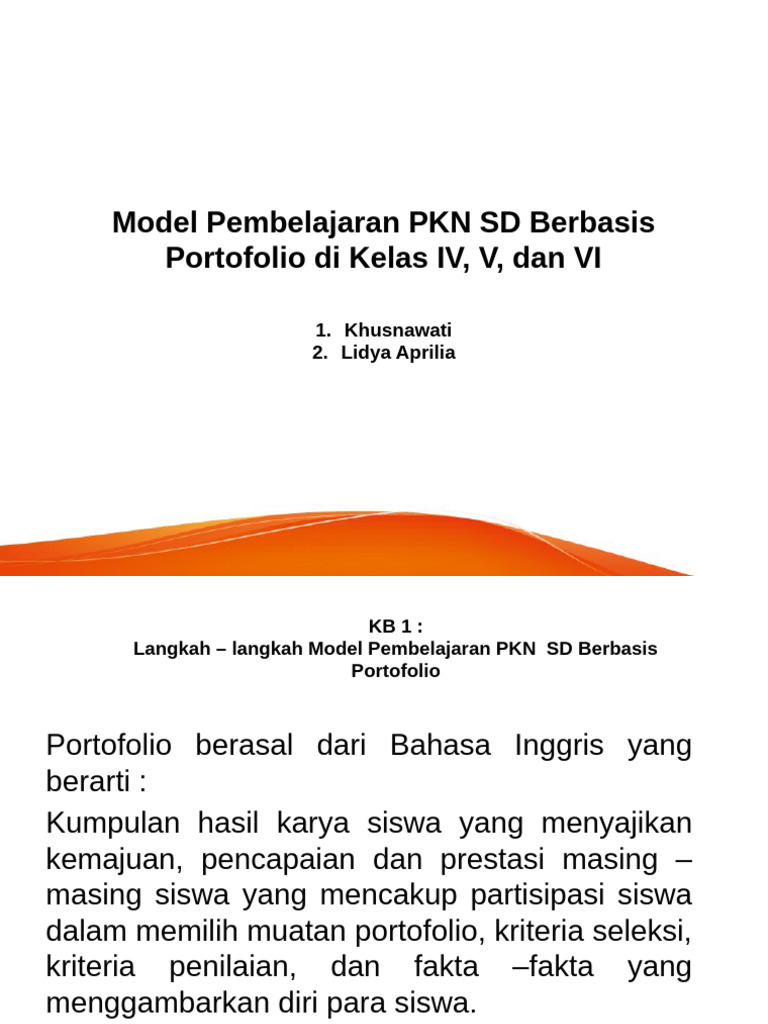 Modul 10 - Model Pembelajaran PKn SD Berbasis Portofolio di Kelas IV, V, dan VI | PDF