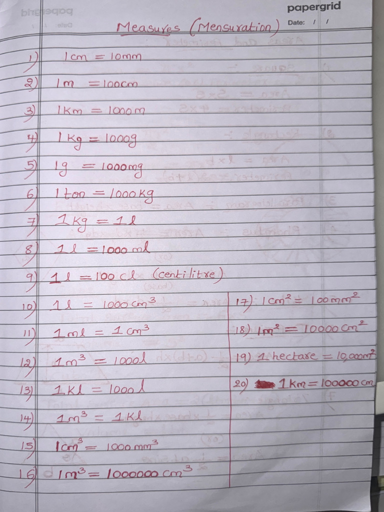 Mensuration and Similarity Formulas | PDF