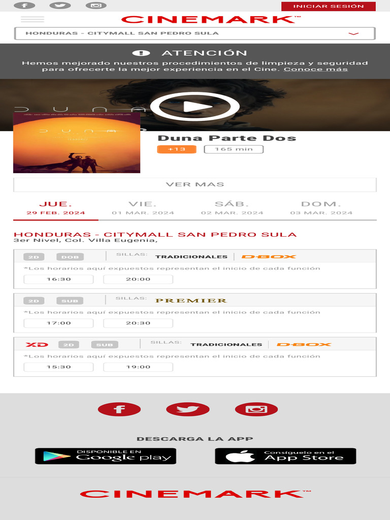 Pelicula - Cinemark Honduras | PDF