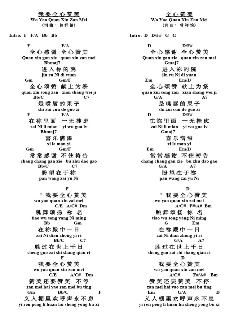 1 Wo Yao Quan Xin Zan Mei WC | PDF
