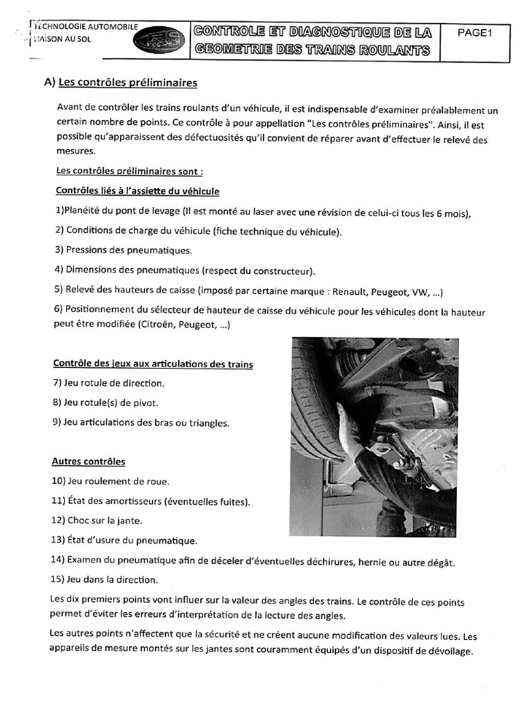 Controle Avant Géometrie | PDF