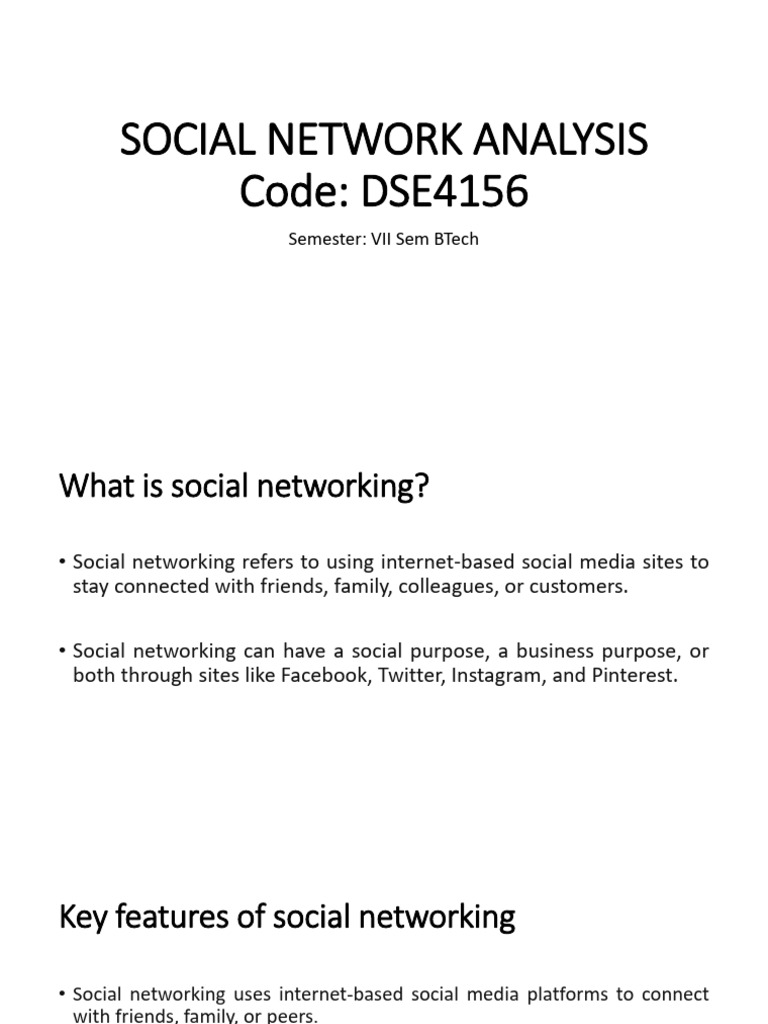 Introduction To The course-SNA | PDF | Social Networking Service ...