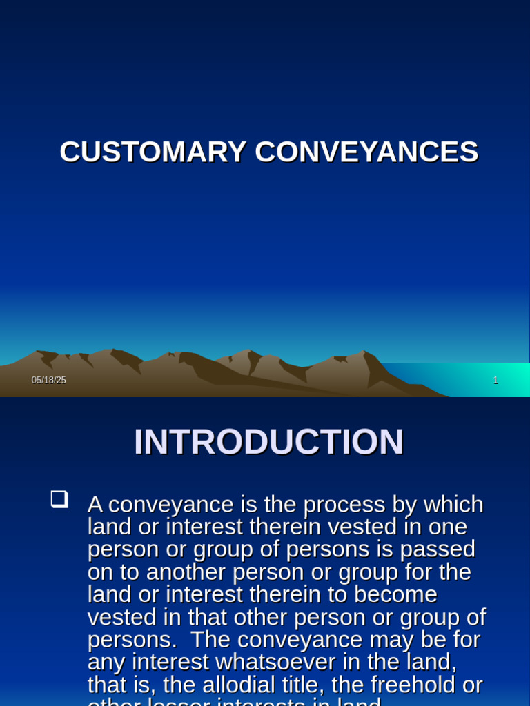 Understanding Customary Conveyances | PDF | Conveyancing | Intestacy