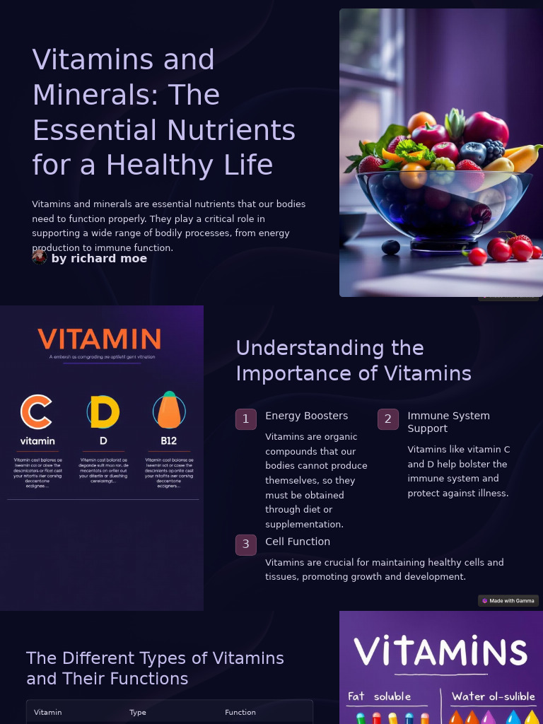 Vitamins and Minerals | PDF | Dietary Supplements | Vitamin
