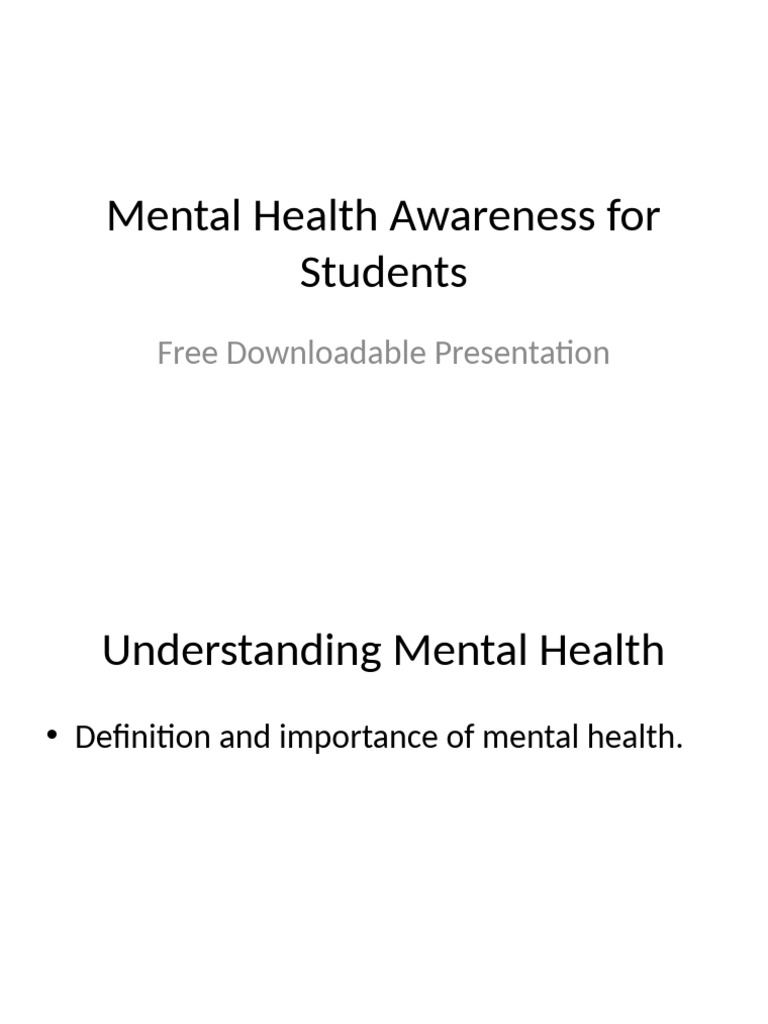 Presentation 2 Mental Health Awareness For Students | PDF