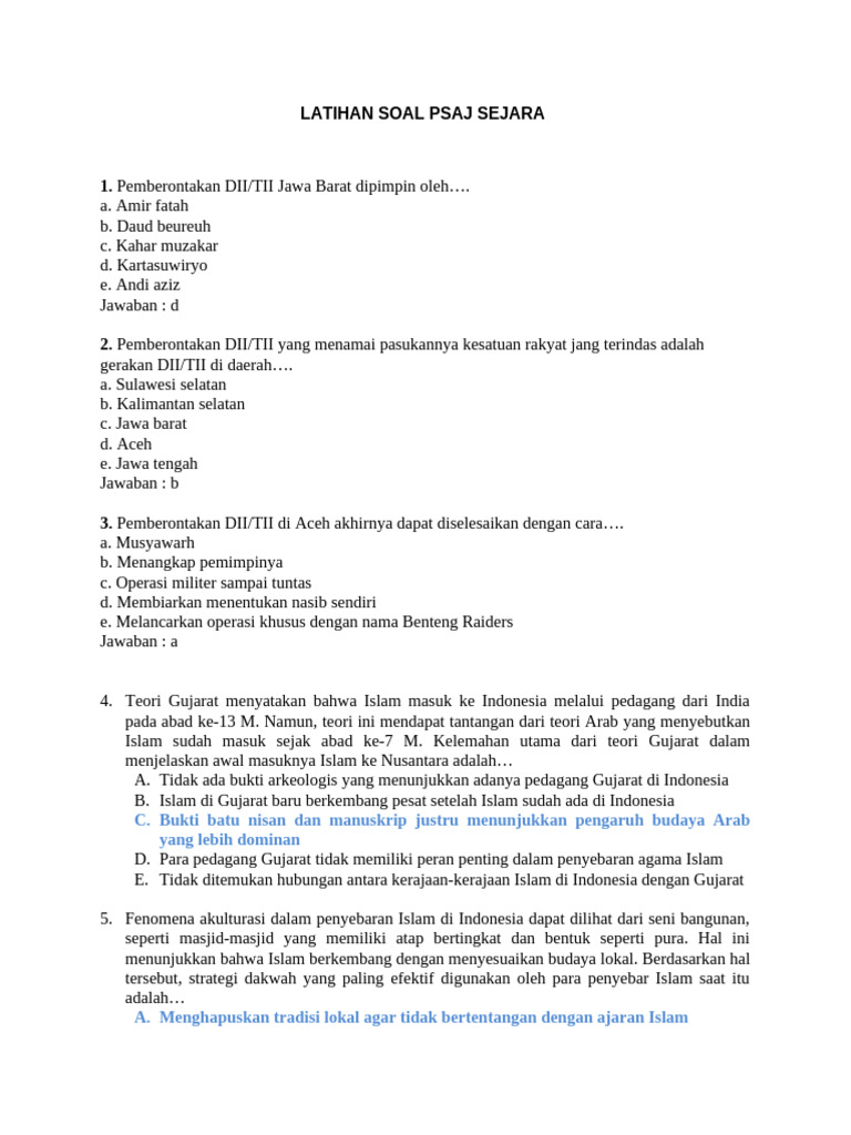 Latihan Soal PSAJ e | PDF