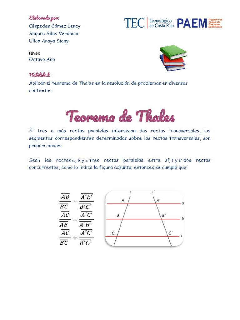 Teorema de Thales | PDF | Euclides | Geometria clasica