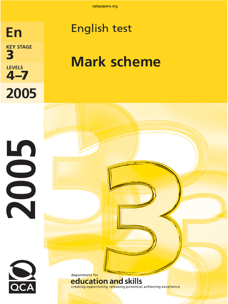 KeyStage3 2005 - MarkScheme | PDF | Question