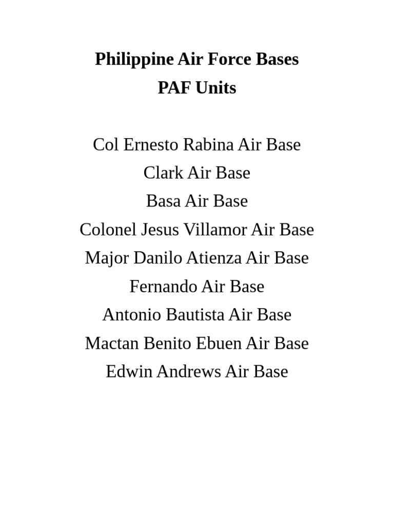 PAF Air Bases 002 | PDF
