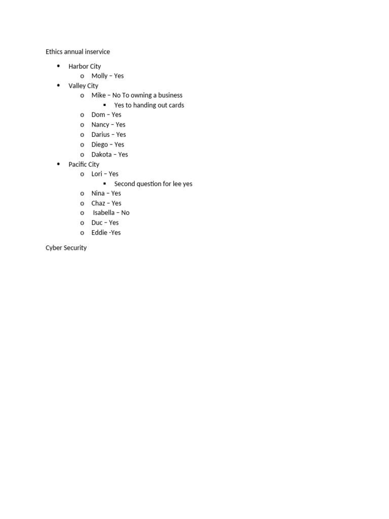 Ethics Annual Inservice | PDF