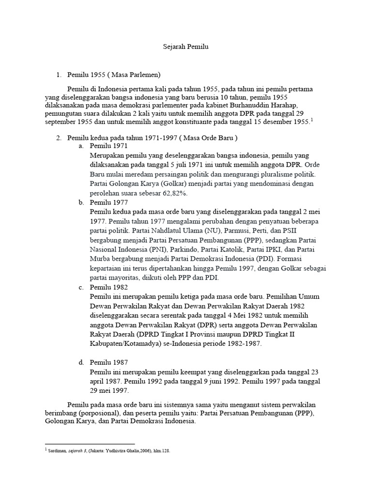 sejarah pemilu | PDF