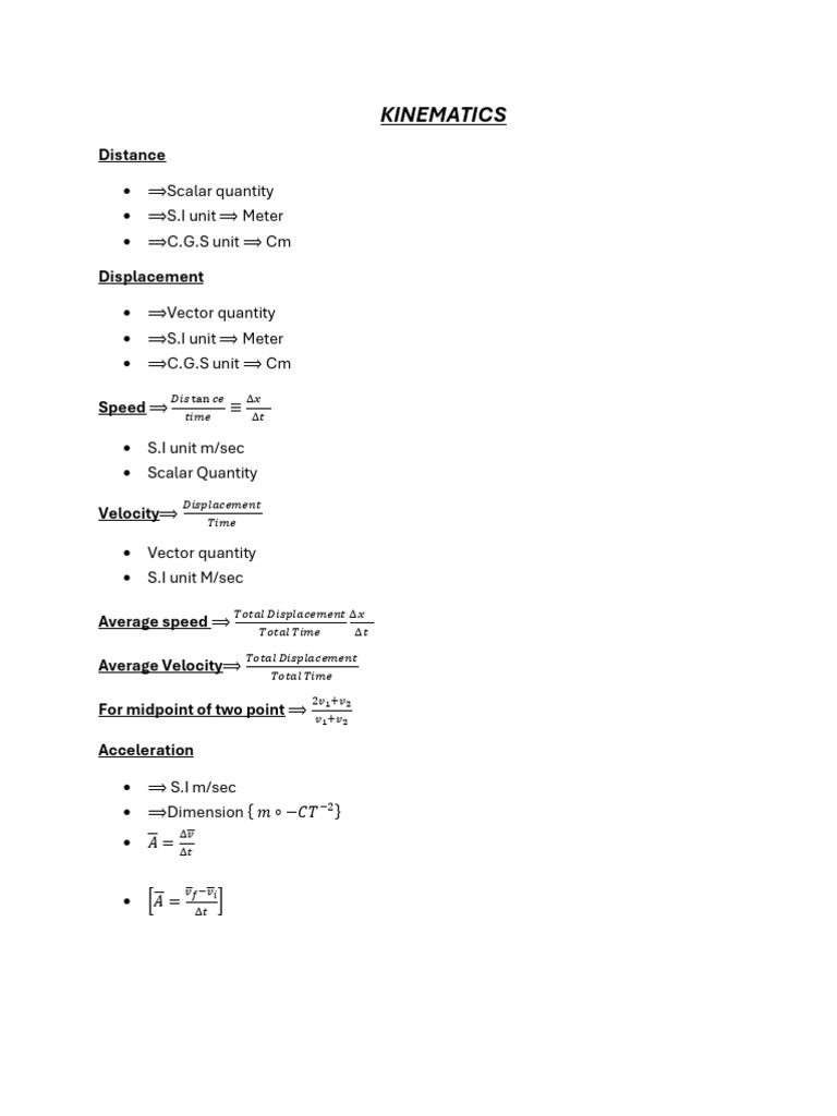 KINEMATICS | PDF