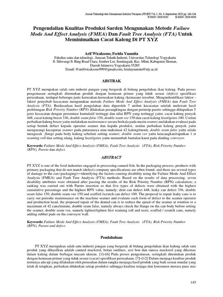 Pengendalian Kualitas Produksi Sarden Me | PDF