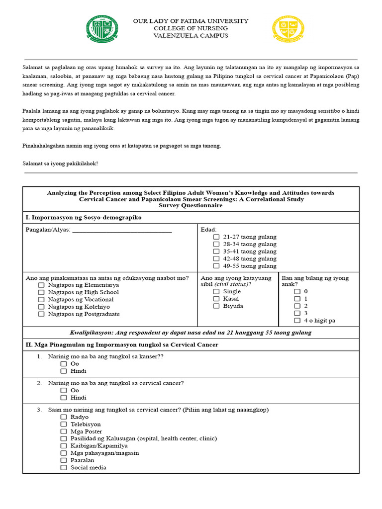 Ver2 Fil Questionnaire | PDF