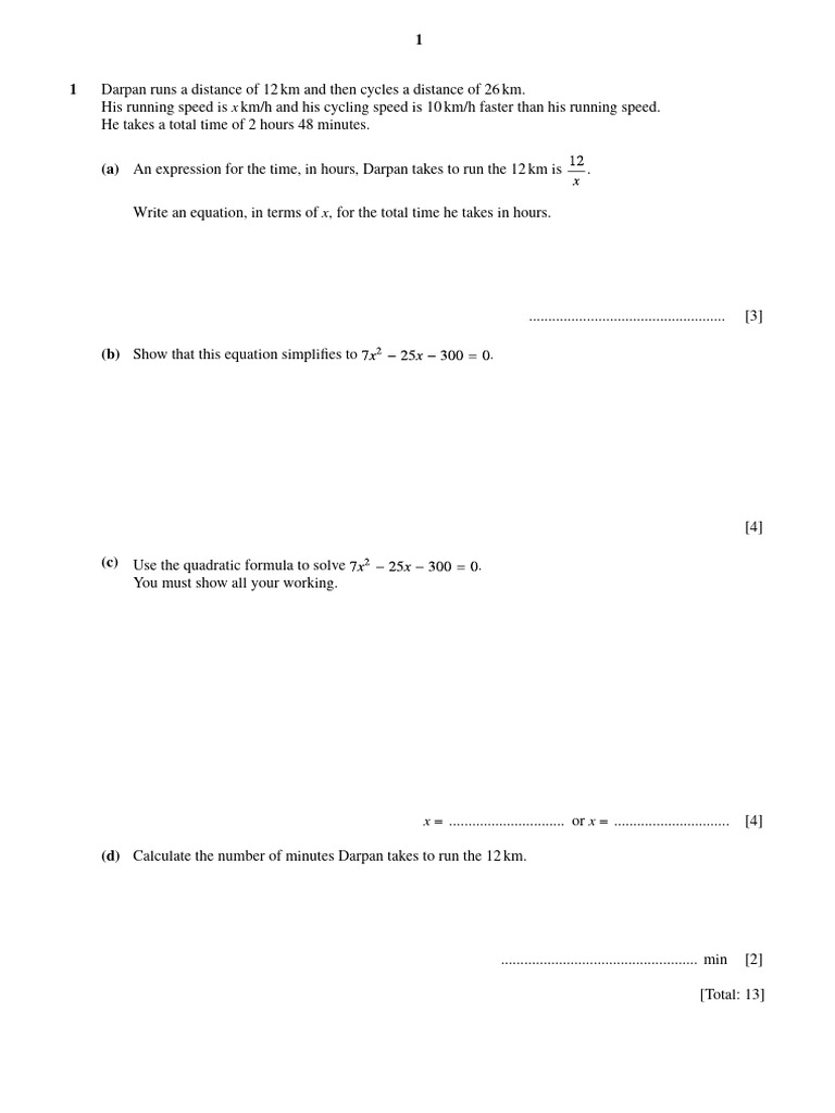Quadratics Exam Questions | PDF | Area | Quadratic Equation
