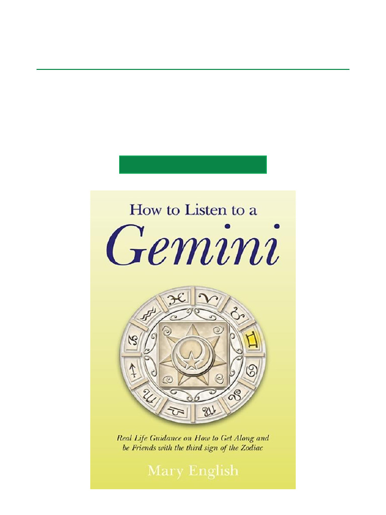 Grab Now How To Listen To A Gemini Real Life Guidance On How To Get Along and Be Friends With ...