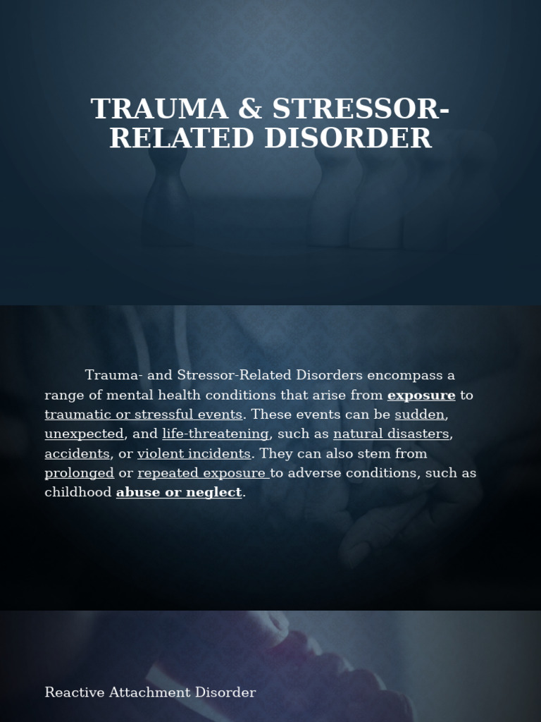 Trauma & Stressor-Related Disorder | PDF | Psychological Trauma ...