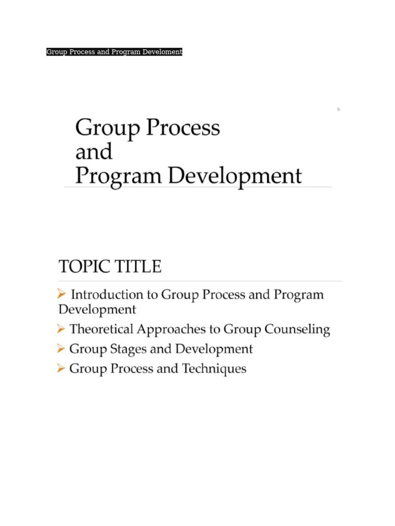 Group Process and Program Develoment | PDF