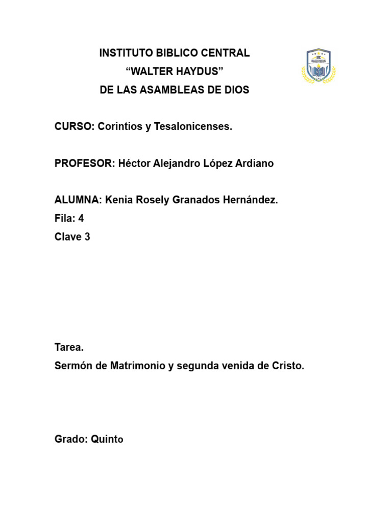 sermones de matrimonio y 2da veida de Cristo tarea. | PDF | Cristo ...