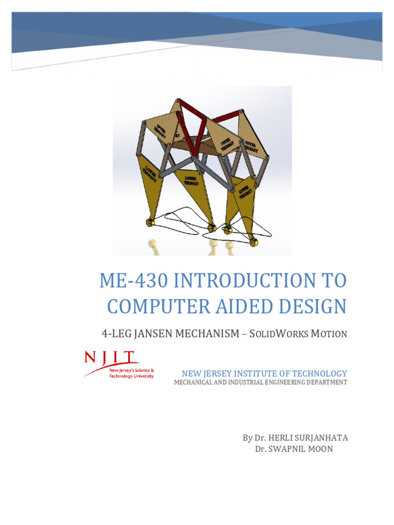 Jansen Mechanism Assembly in SolidWorks | PDF | Acceleration ...