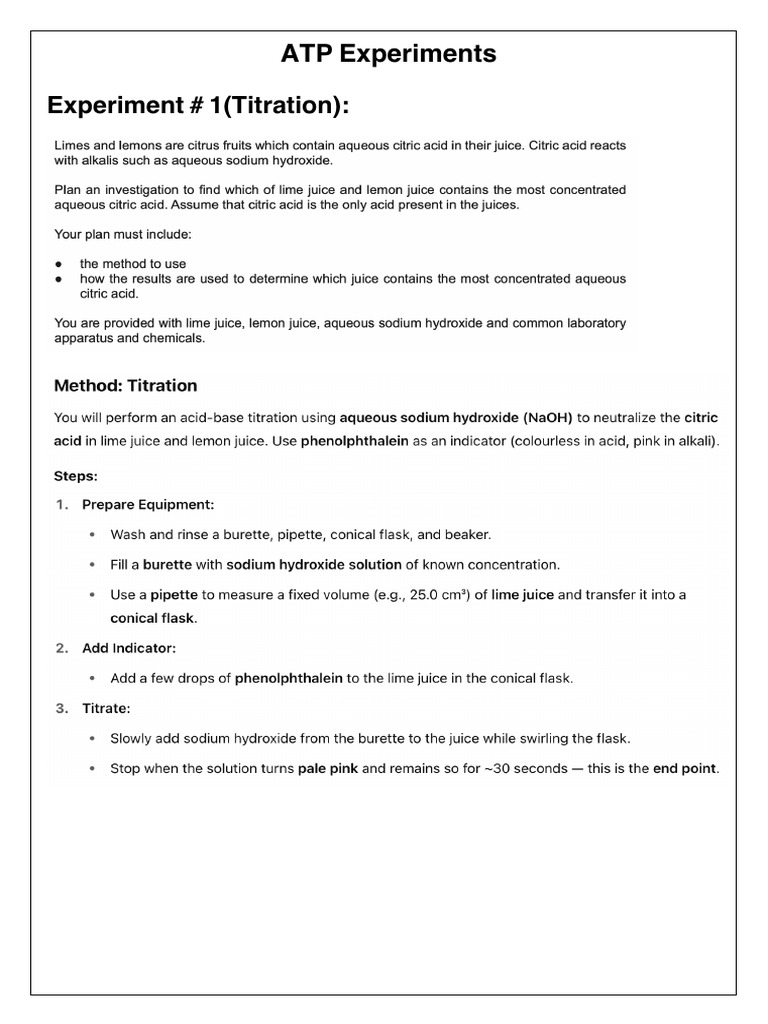 ATP Experiments | PDF