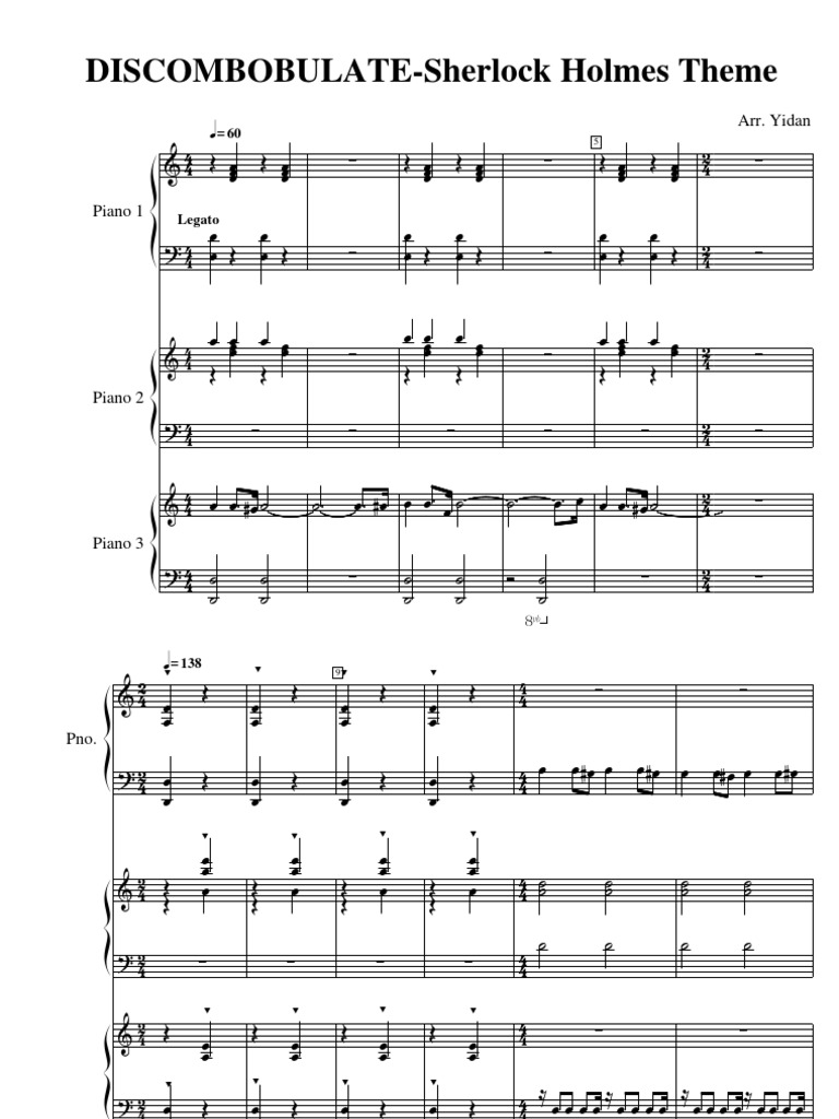 Discombobulate-Sherlock Holms Piano 6 Hands
