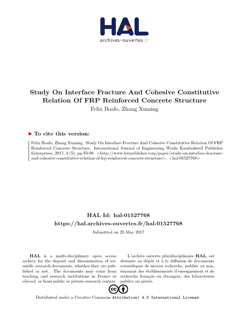 Study On Interface Fracture and Cohesive Constitutive Relation of FRP ...