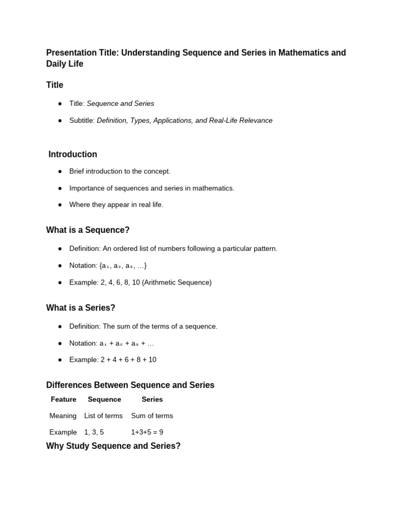 Understanding Sequence and Series | PDF | Sequence | Summation