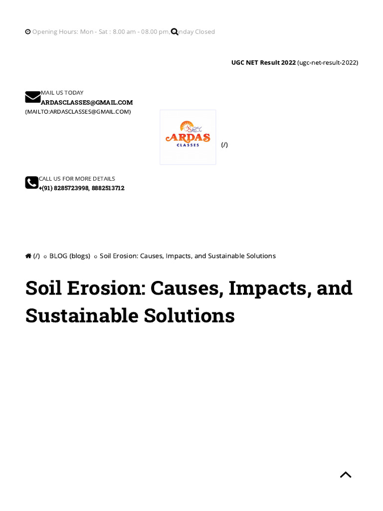 Soil Erosion - Causes, Impacts, and Sustainable Solutions | PDF | Soil | Erosion