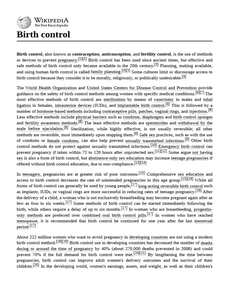 Birth Control | PDF | Birth Control | Medical Specialties