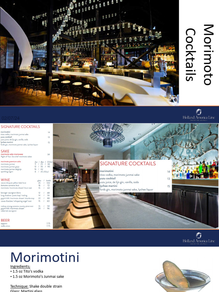 Morimoto Cocktail Recipes and Techniques | PDF