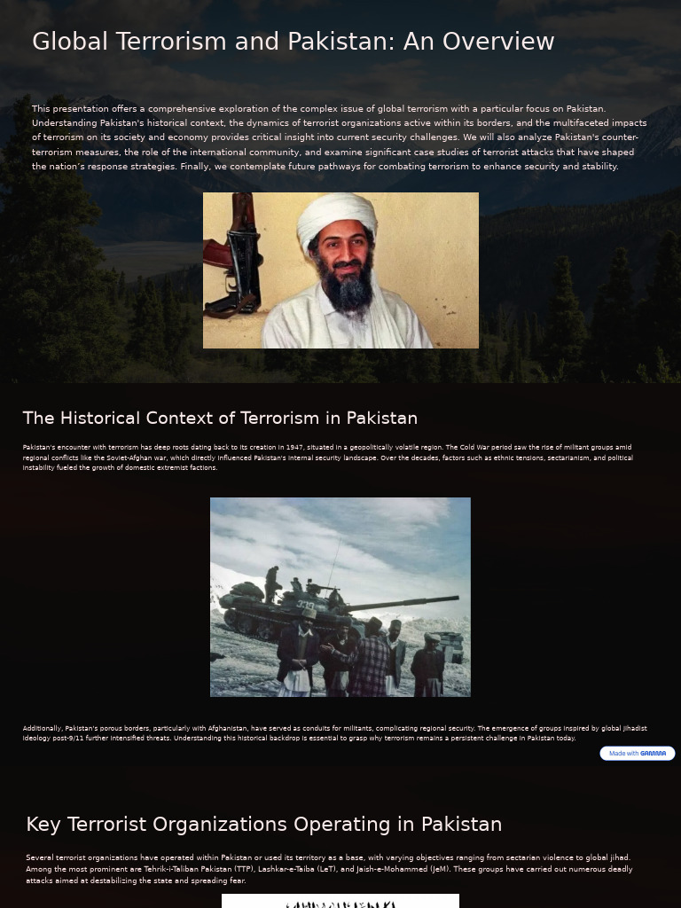 Global Terrorism and Pakistan An Overview | PDF | Pakistan | September ...