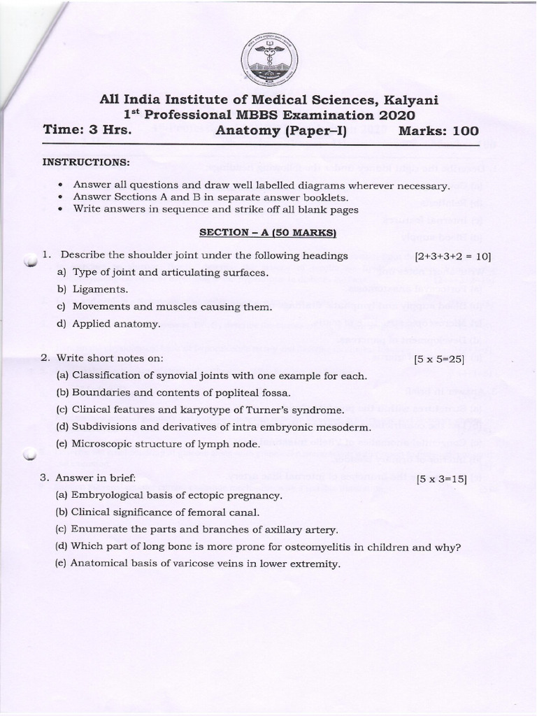 Mbbs 1st Paper | PDF