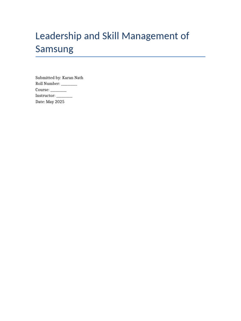 Full Samsung Leadership Report | PDF | Samsung | Leadership